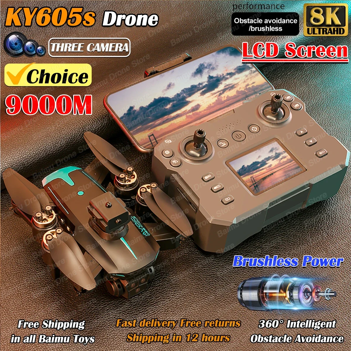 New-KY605S-MAX-LCD-Screen-Drone-8k-Profesional-HD-Camera-Obstacle ...