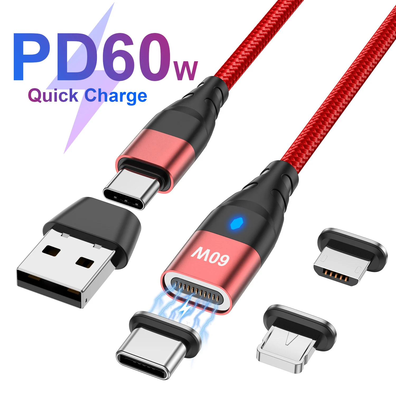 Magnetic-Fast-Charging-Cable-Magnet-Data-Cables-60W-PD-USB-C-USB-To ...