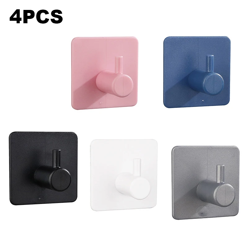 4PCS-Self-Adhesive-Wall-Hook-Punch-free-Bathroom-Towel-Hanger-Coat-Bag ...
