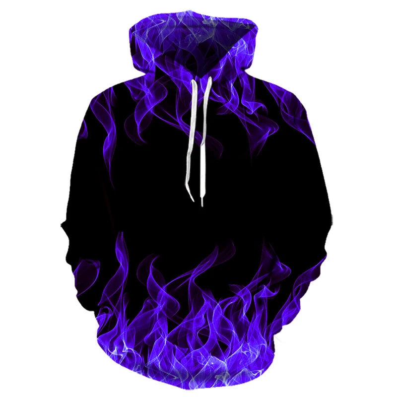 2023new-Colorful-Purple-Flame-Hoodie-Men-women-Hooded-Autumn-and-Winter ...