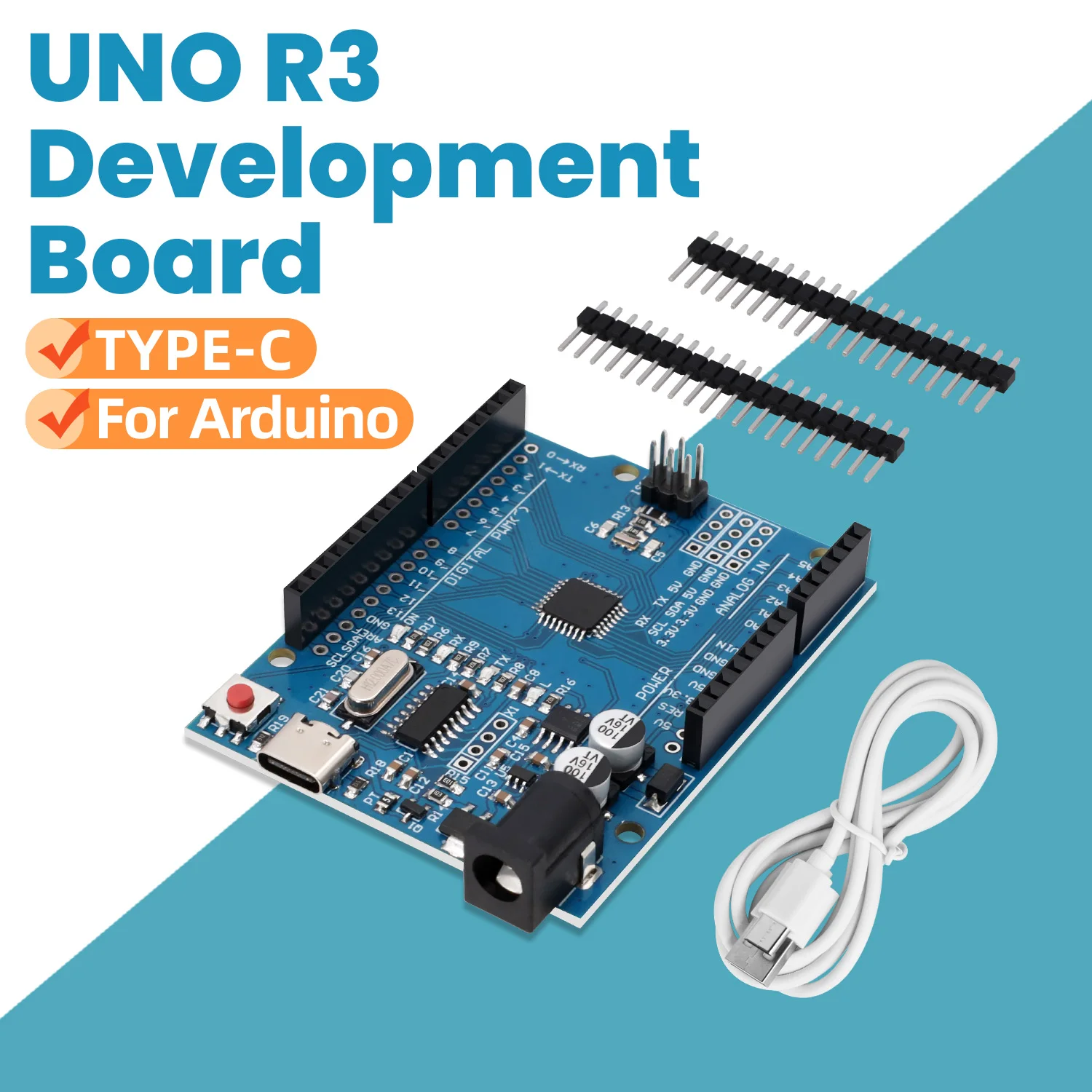 Development Board CH340 UNO R3 For Arduino UNO R3 With Type-C Port Chip ...