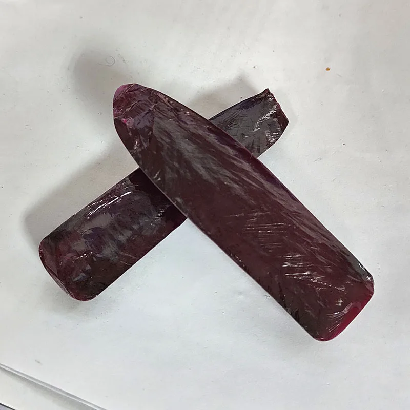 200g/lot Uncut Synthetic Raw Material 8# Dark Red Lab Created Ruby ...