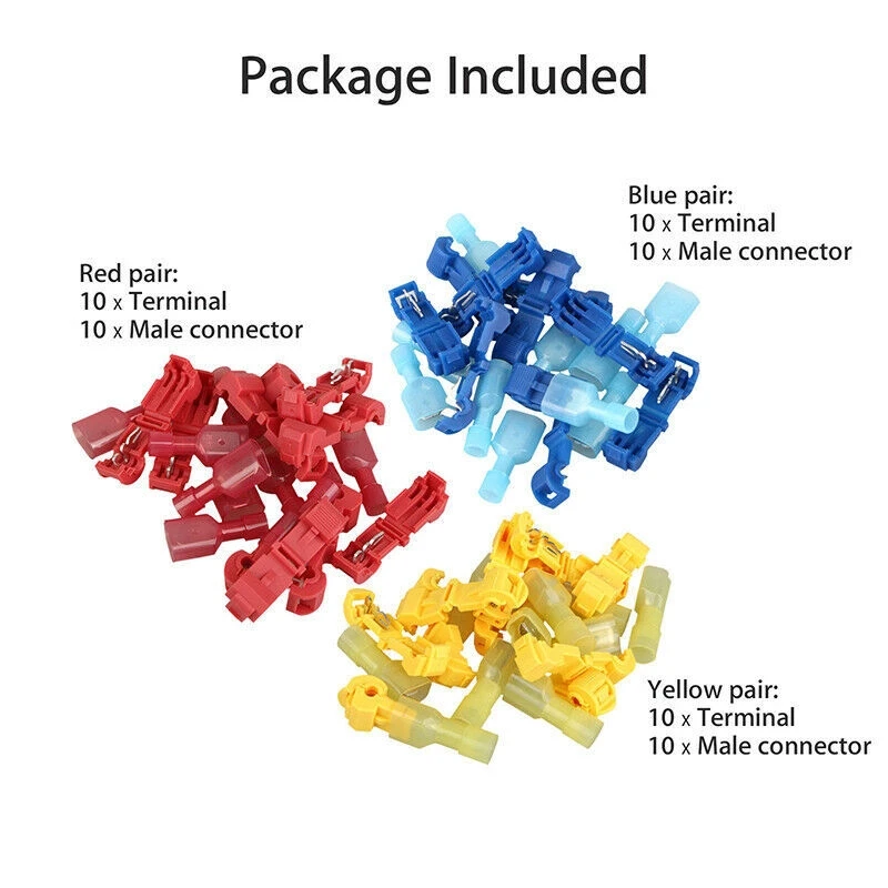 10-20-40pcs-Waterproof-Quick-Wire-T-Tap-Clip-Snap-Splice-Terminals ...