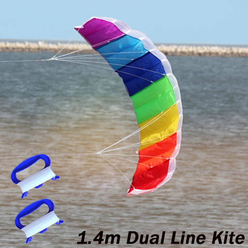 Outdoor-Fun-High-Quality-1-4m-Dual-Line-Parafoil-Kite-With-Handle ...