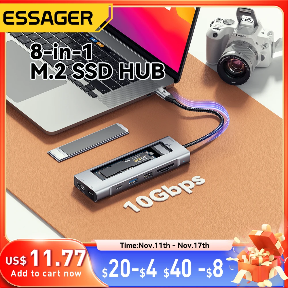 Essager-USB-HUB-3-0-Multi-Port-Splitter-USB-C-to-HDMI-Type-C-Adapter ...
