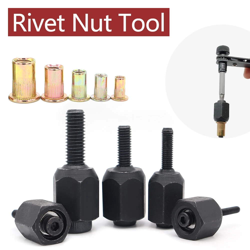 Rivet Nut Tool Drill Adapter Hand Riveting Nut Gun Head Thin Iron ...
