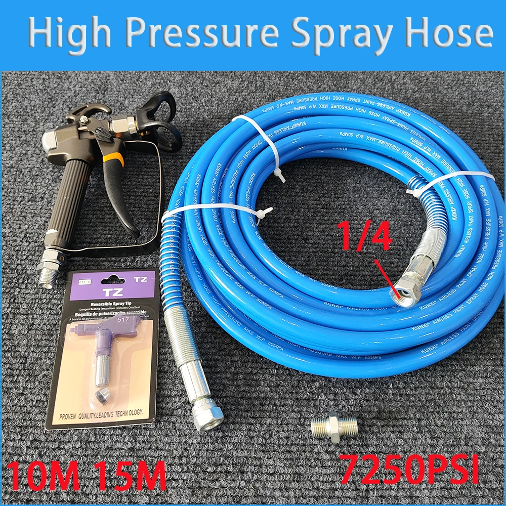 7250PSI-Airless-Paint-Spray-Hose-Kit-Spray-Gun-1-4BSP-High-Pressure ...