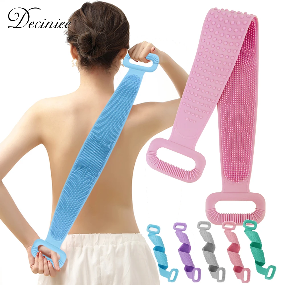 Silicone-Body-Scrubber-Rubbing-Back-Soft-Bath-Towel-Belt-Body ...