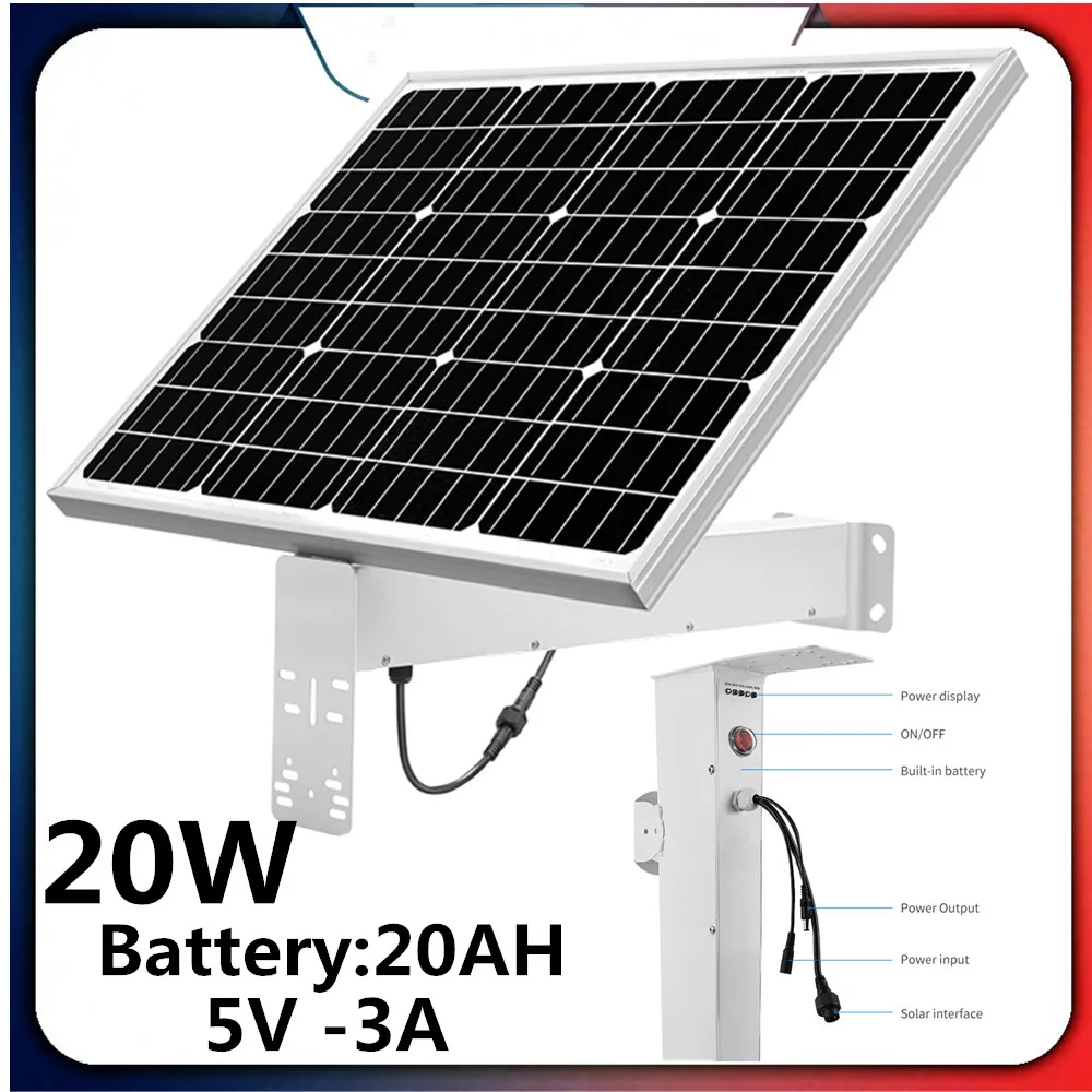 20W-polycrystalline-solar-panel-built-in-battery-20AH-5V-3A-power ...