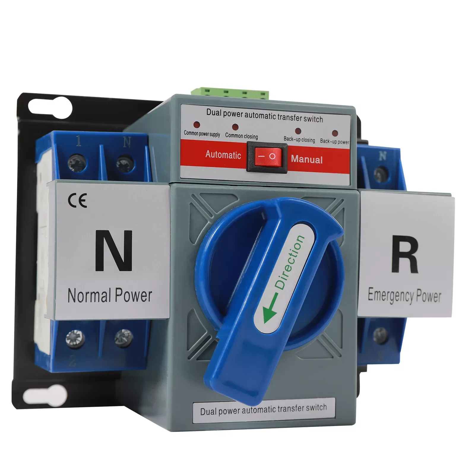 2P 63A Dual Power Automatic Transfer Switch, AC110V, Plastic & Red ...