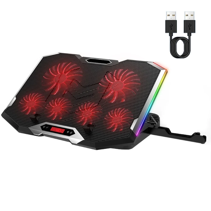 Gaming-Laptop-Cooling-Pad-RGB-Ultra-thin-Radiator-8-Quiet-Fans ...