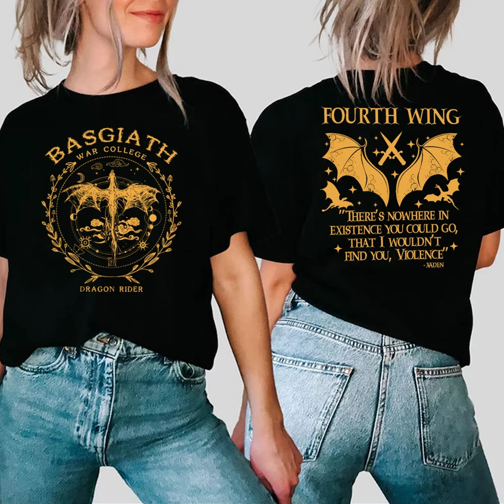 Basgiath-War-College-2Sided-Print-T-Shirt-Fourth-Wing-Shirt-Dragon ...