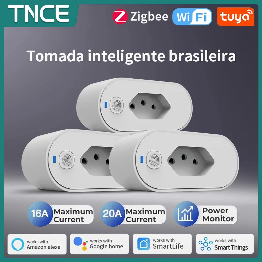 Adaptador-de-soquete-Tuya-WiFi-soquete-Zigbee-Smart-Life-App-Control-Alexa-Controle-Home-Google ...
