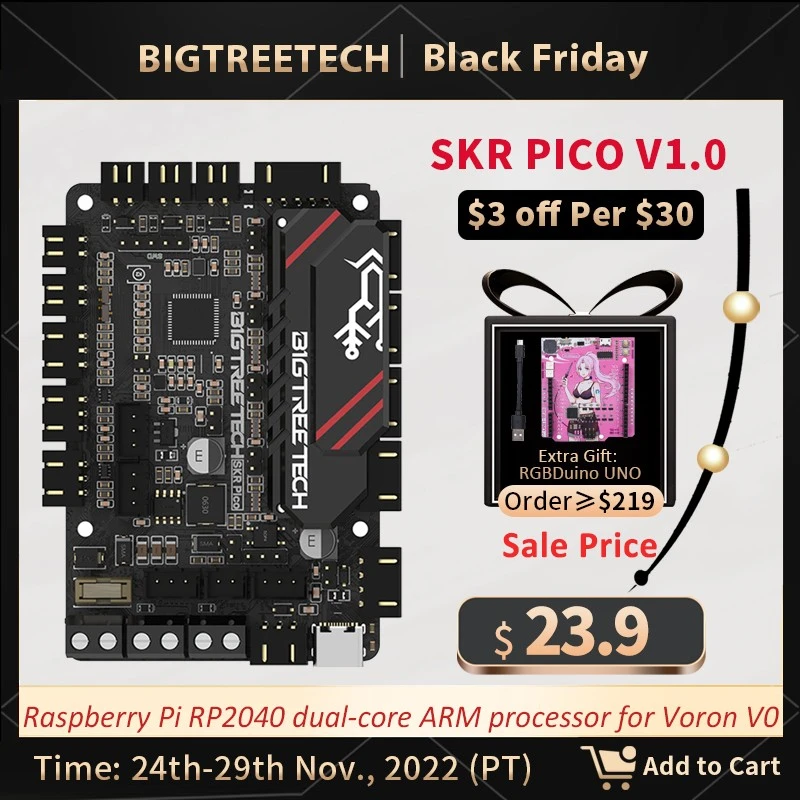 Bigtreetech Btt Skr Pico V1.0 Motherboard On Board Tmc2209 Uart Murata Capacitor For Raspberry ...