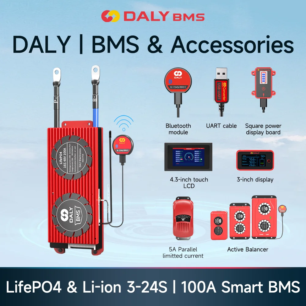 DALY SMART BMS 100A Accessories pack with soc board parallel module ...