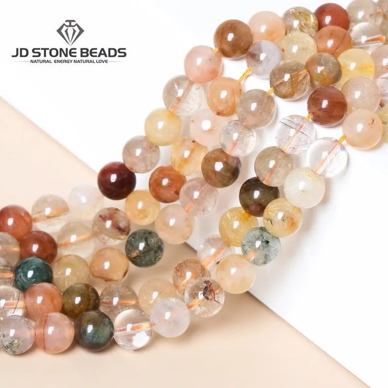 Natural-Mixed-Rutilated-Quartz-Hair-Crystal-Stone-Beads-6-8-10-12mm ...