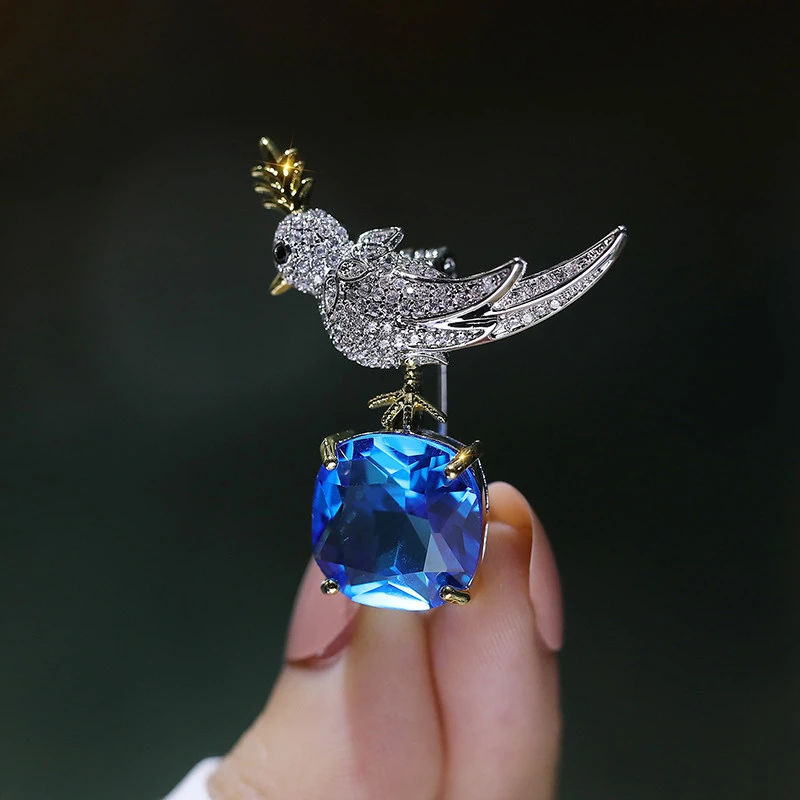 Female-Simple-Blue-Crystal-Cute-Bird-Brooches-for-Women-Luxury-Creative ...