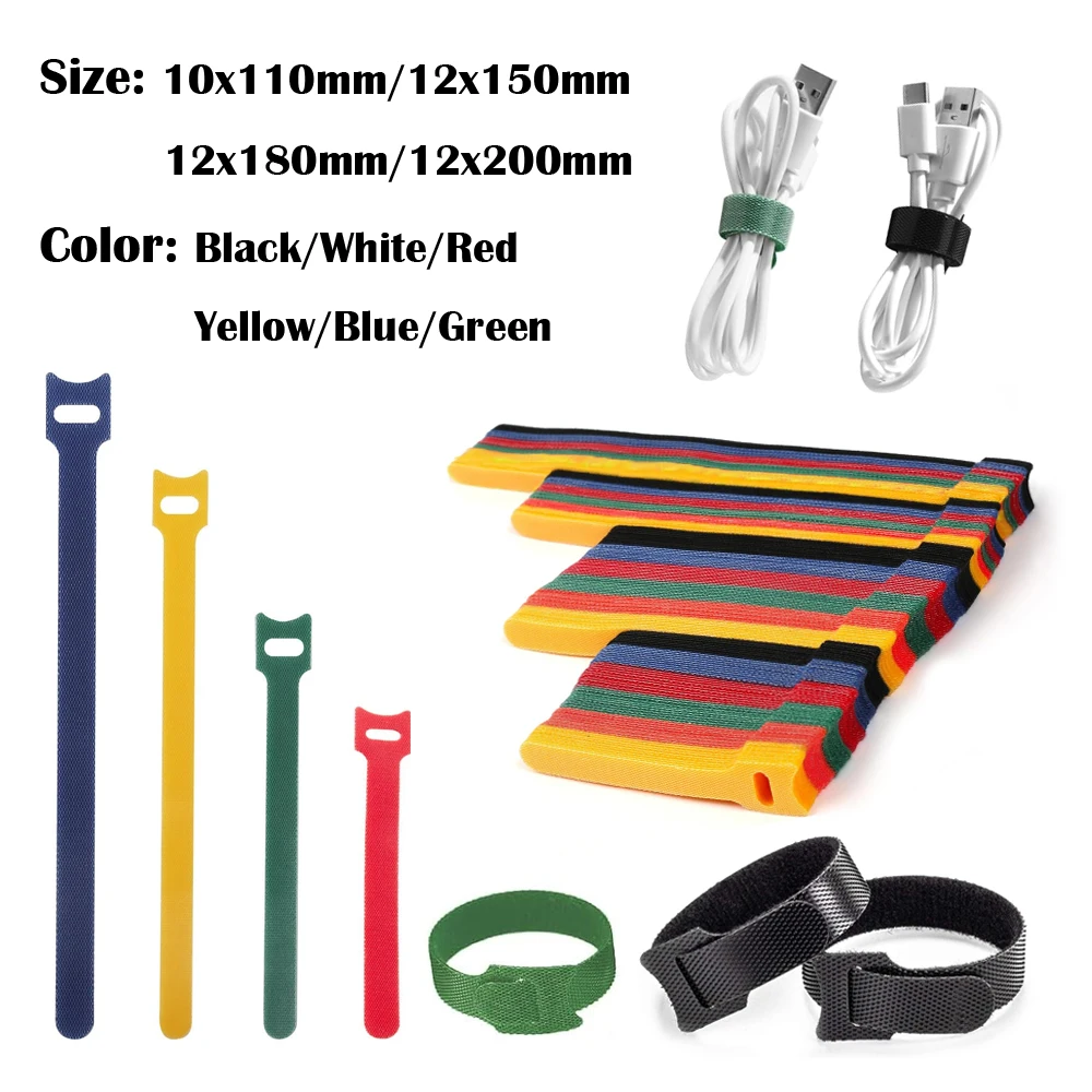 25Pcs Releasable Cable Ties, Reusable Adjustable Nylon Wire Management ...