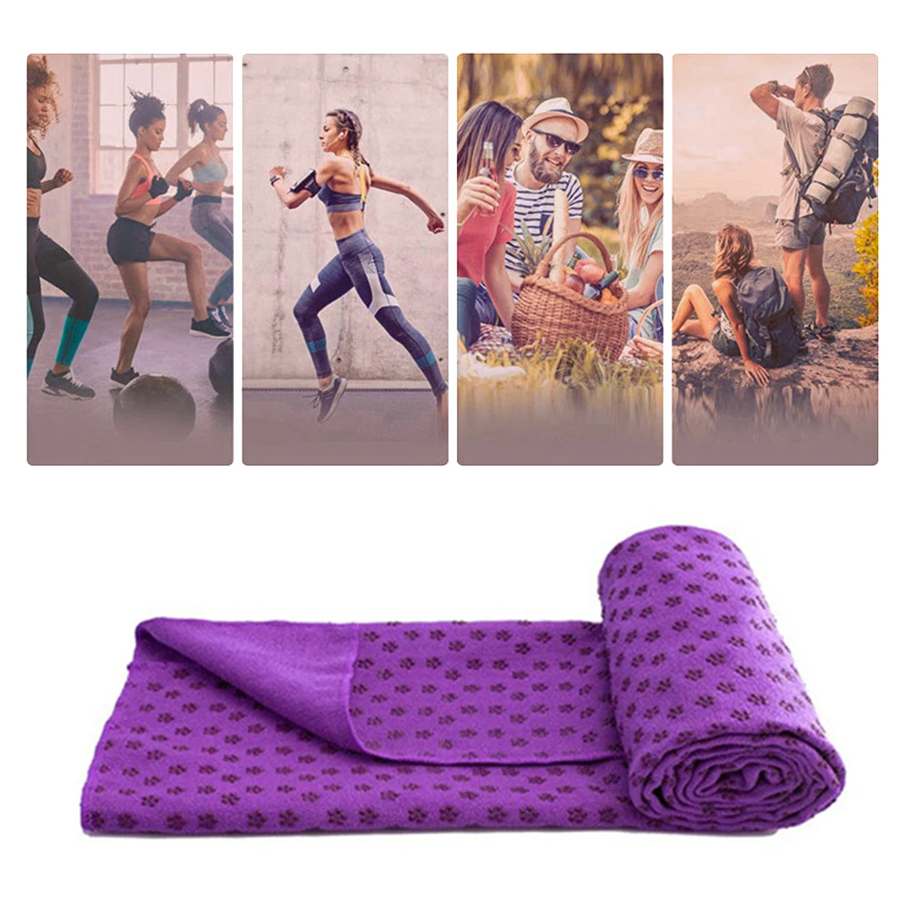 Polyester-Yoga-Sports-Mat-Anti-Skid-Pilates-Indoor-Towel-Foldable-with ...