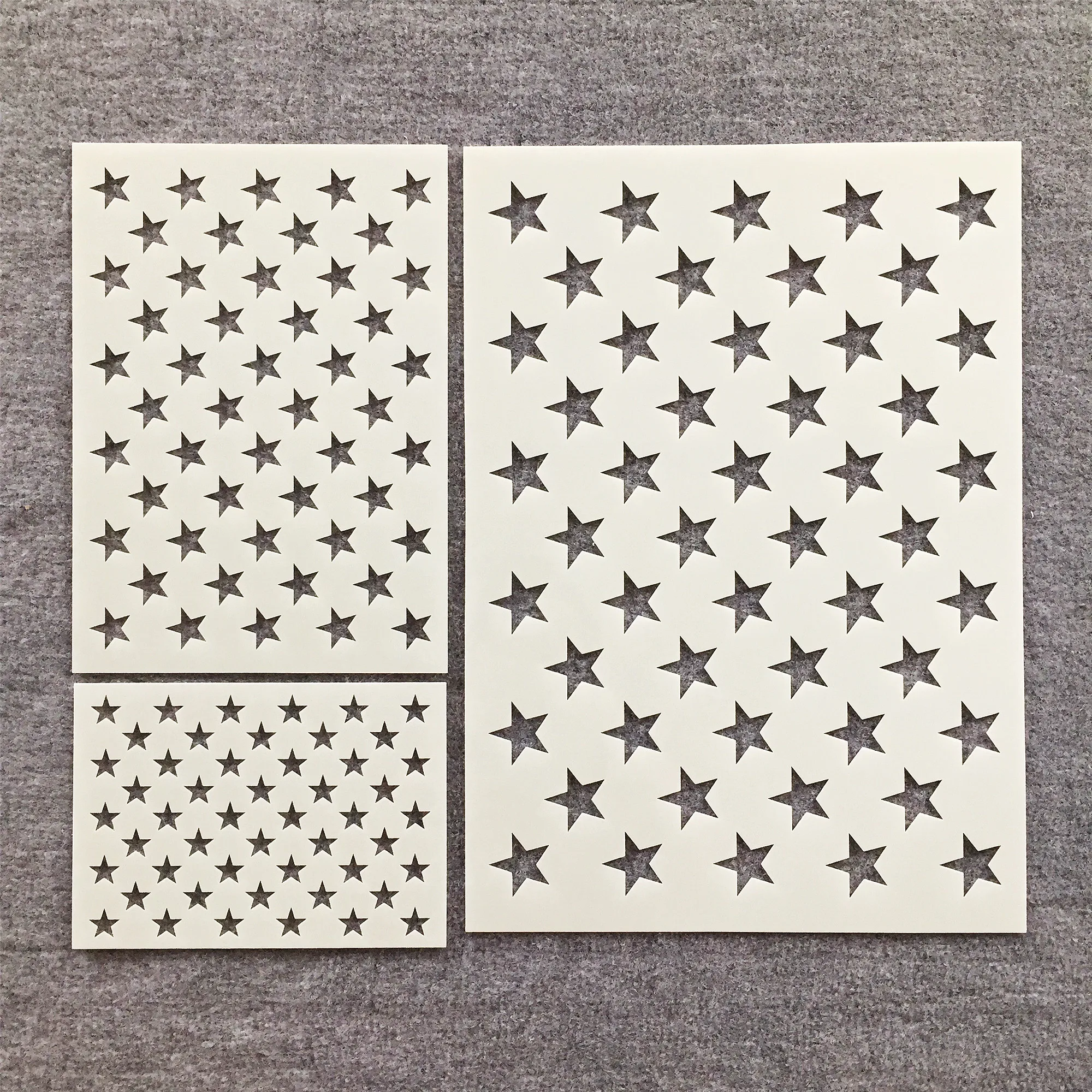 3Pcs-Lot-S-M-L-Five-Stars-Texture-DIY-Layering-Stencils-Wall-Painting ...
