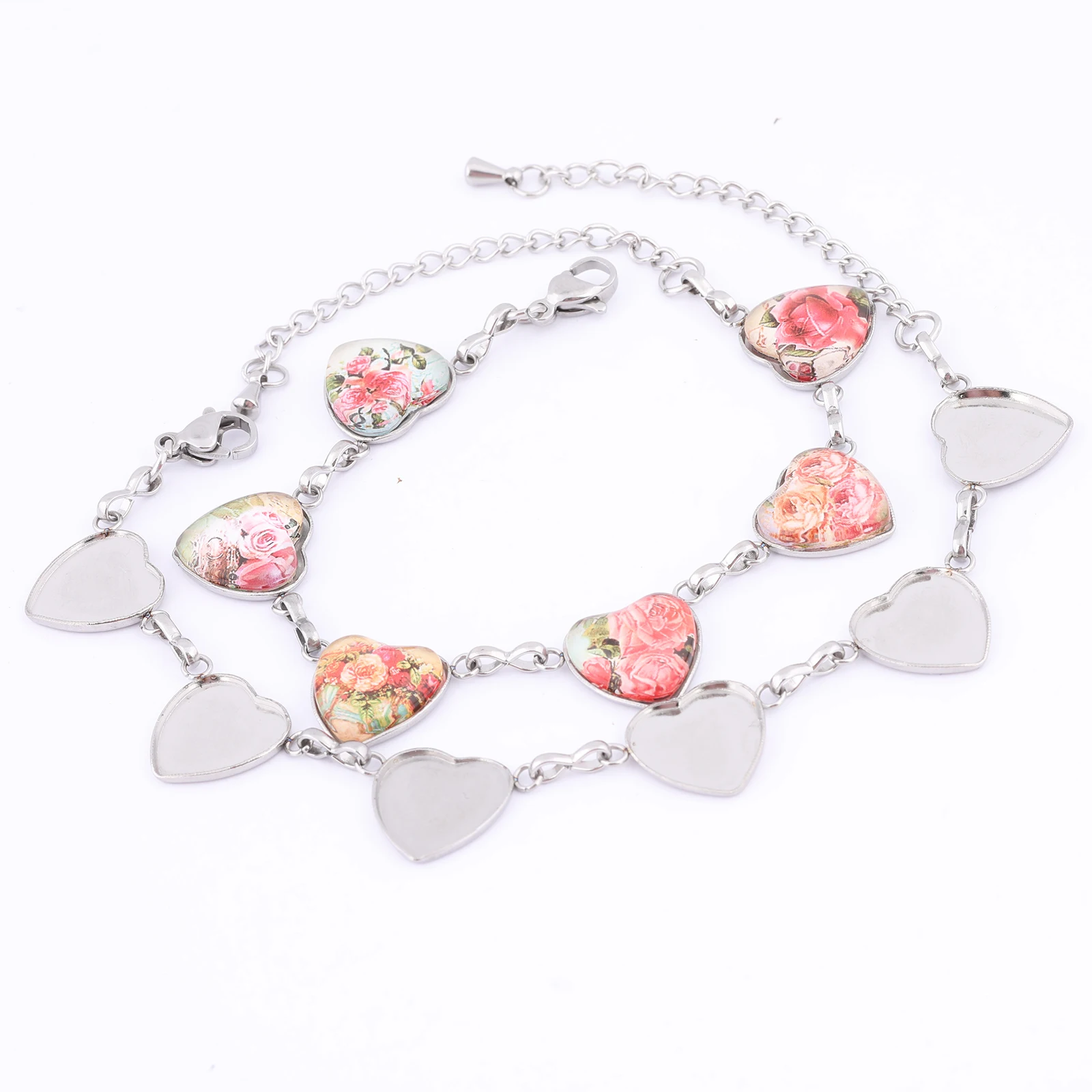 Pulsera-de-acero-inoxidable-de-5-piezas-bisel-en-blanco-ajuste-de ...