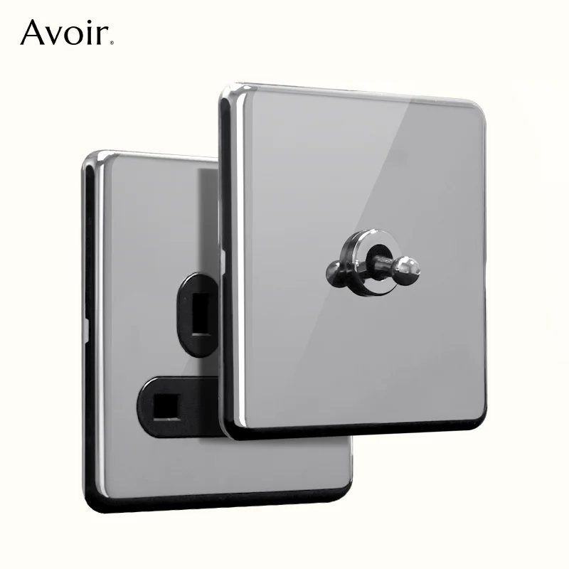 Avoir-Luxury-Toggle-Switch-2Way-Silver-Electrical-Outlet-Stainless ...