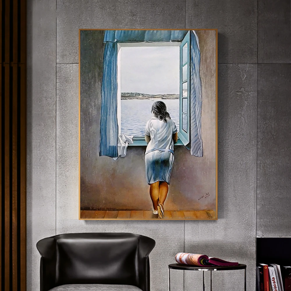 Girl-At-the-Window-Painting-Canvas-Print-Poster-Salvador-Dali-Wall-Art ...