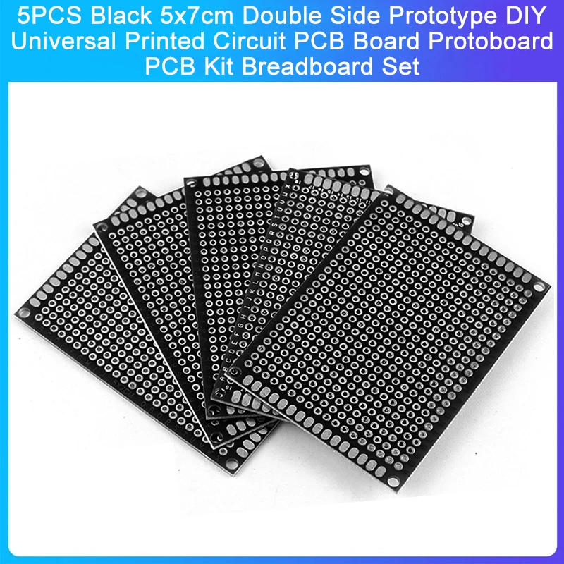 5PCS-Black-5x7cm-Double-Side-Prototype-DIY-Universal-Printed-Circuit ...