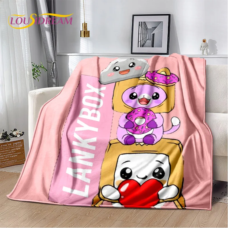 Cute-Lankybox-Happy-Foxy-Boxy-and-Rocky-Soft-Plush-Blanket-Flannel ...