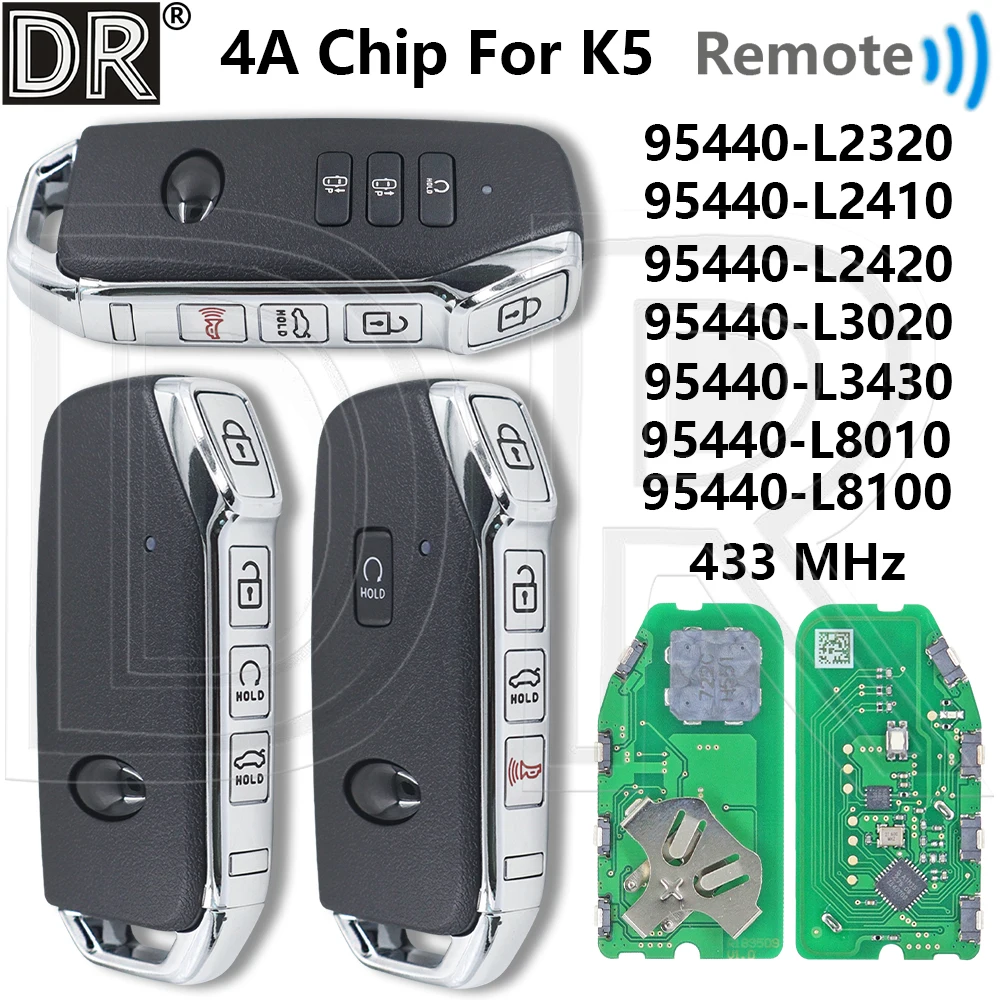 훌륭한 4A 칩 433MHz 95440-L2320/L2410/L2420/L3020/L3430/L8010/L8100 ...