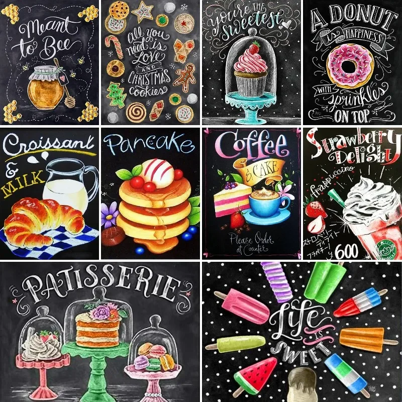 5D-DIY-Diamond-Painting-Food-Chalkboard-Full-Drill-Embroidery-Cupcake ...