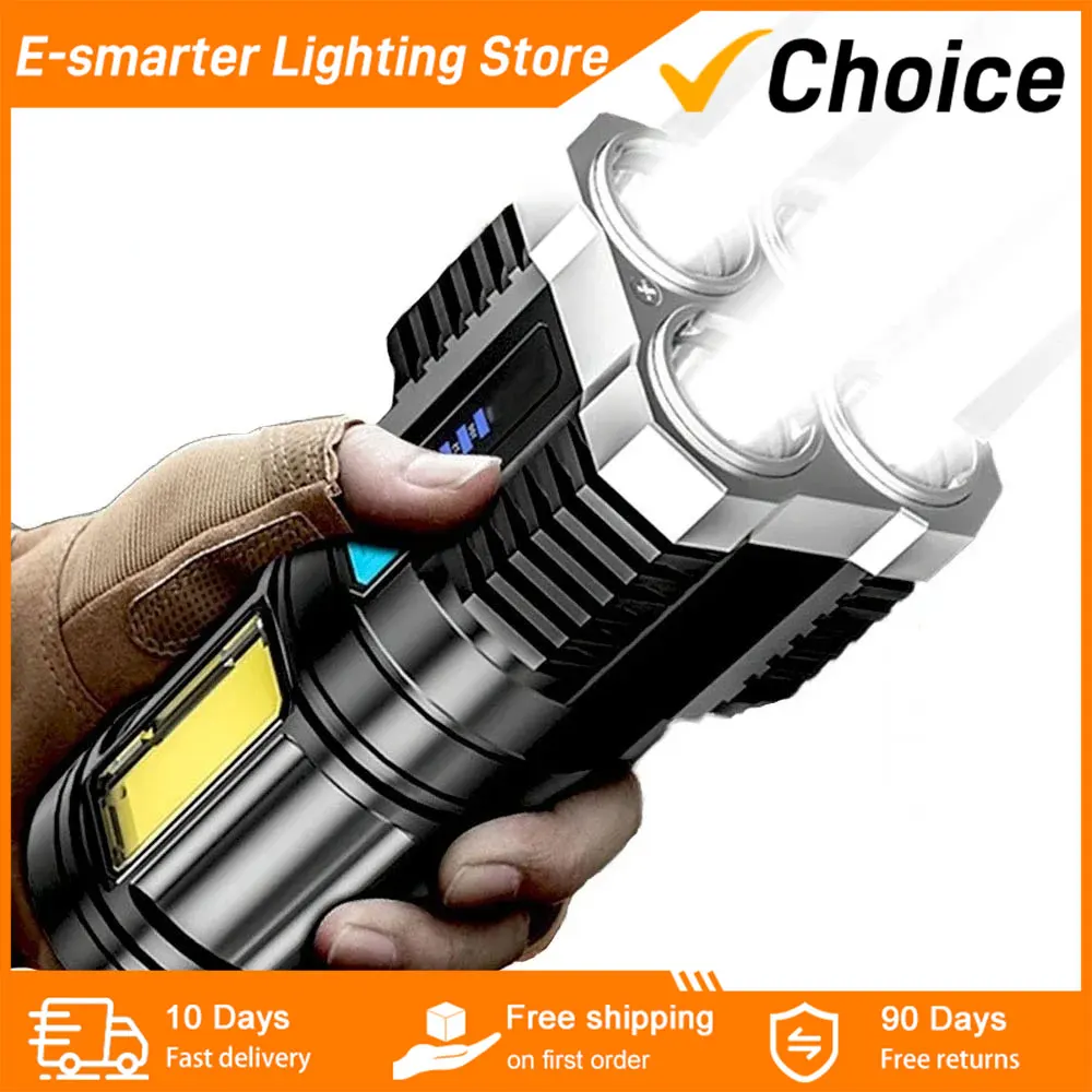 Strong-Light-Flashlight-Camping-Torch-Rechargeable-Multifunctional ...