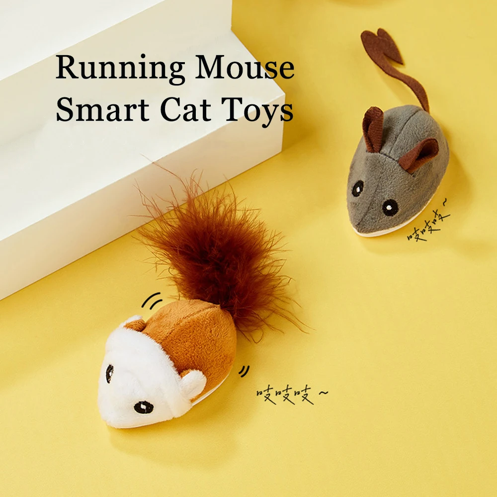 Smart Running Mouse Cat Toy Interactive casuale Moving Electric Cat ...