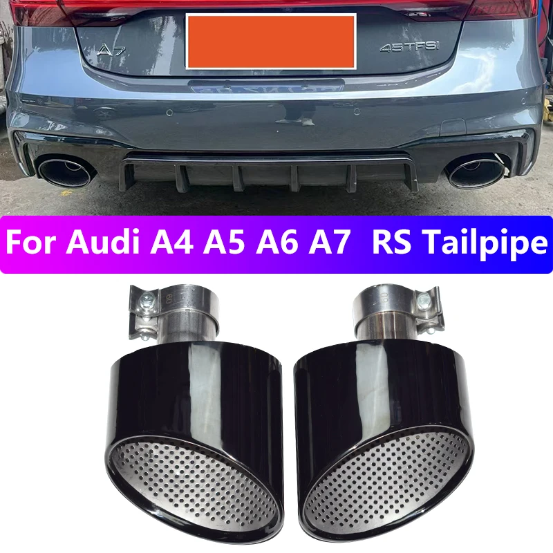 For Audi A4 A5 A6 A7 Car Exhaust Pipe Upgrade RS4 RS5 RS6 RS7 Stainless ...