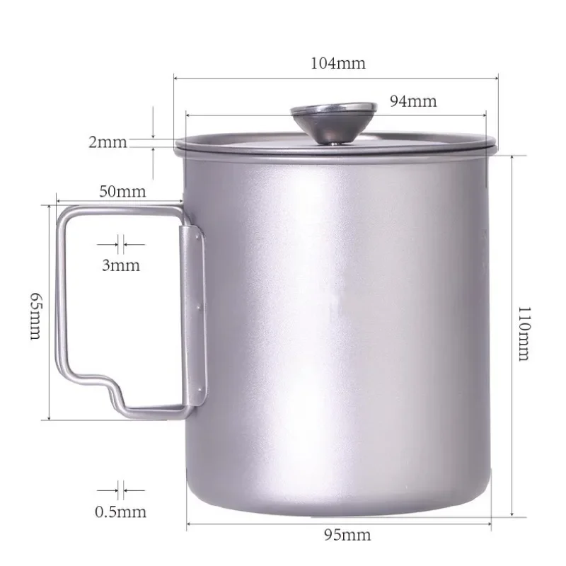 Pure Titanium Press Pot Extruded Coffee Pot 750ML Stainless Steel ...