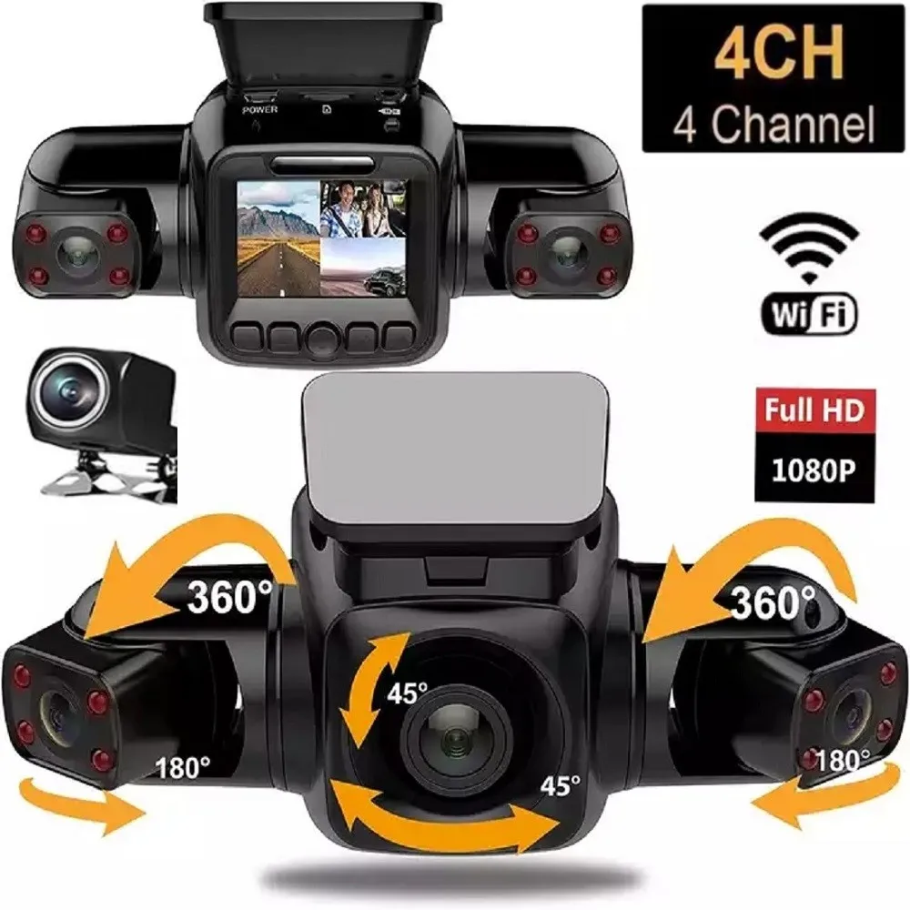 360-Dash-Cam-4-Lens-Full-HD-4-1080P-For-Car-DVR-24H-Parking-Monitoring ...