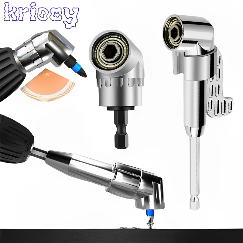 105-Degree-Right-Angle-Drill-Attachment-and-Flexible-Angle-Extension-Bit-Kit-for-Drill-or ...