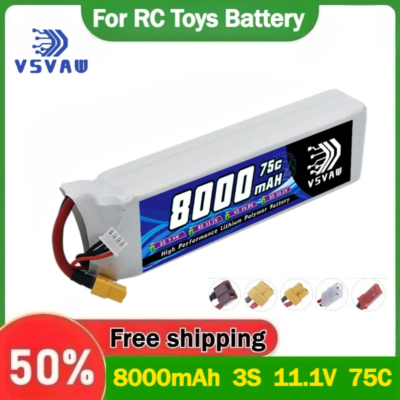 8000mAh 3S 11.1V 75C Remote Control Drone FPV Helicopter RC High-rate ...