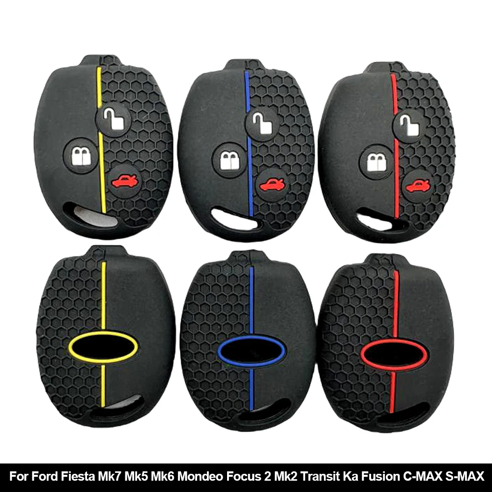 Silicone Key Case Cover Protected Fob Accessories for Ford Fiesta Mk7 ...
