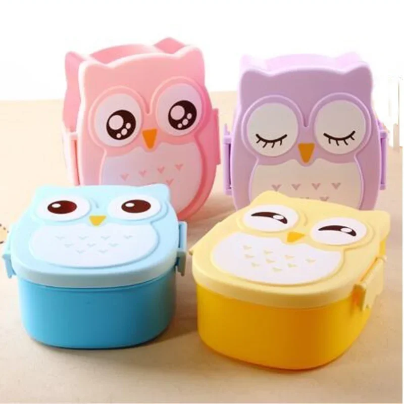 Portable Owl Lunch Box Plastic Children’s Lunch Box Food Container ...