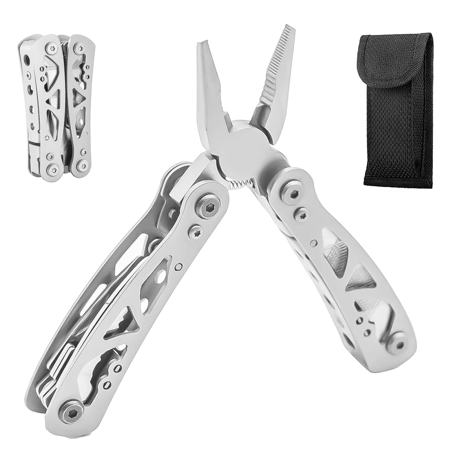 Stainless Steel Plier Portable Multitool Folding Plier Knife Outdoor ...