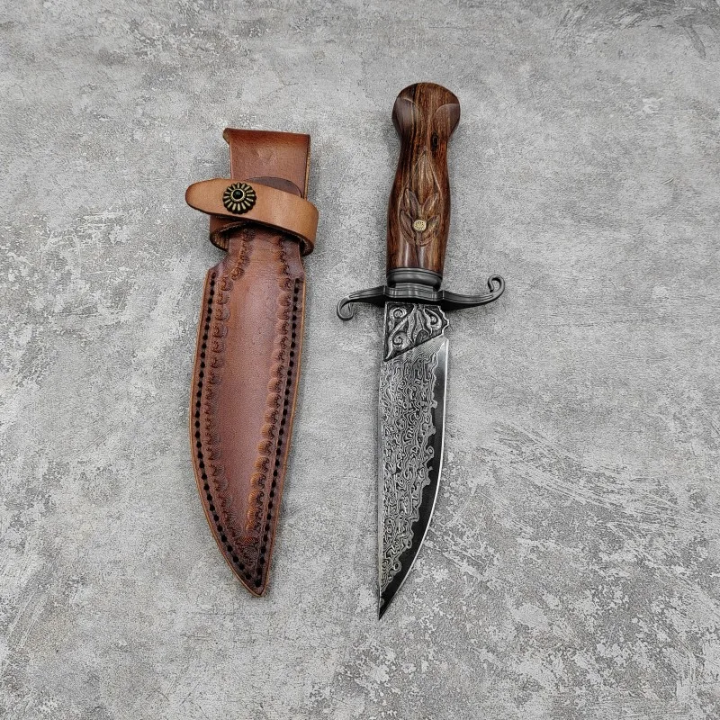 New-Arrival-96-Layers-Damascus-VG10-Steel-Wood-Handle-Straight-Knife ...