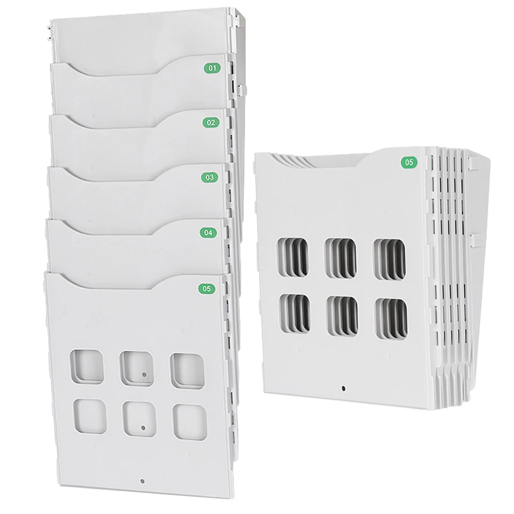 1-5-Slots-File-Organizer-Wall-Holder-Hanging-Office-Document-Storage ...