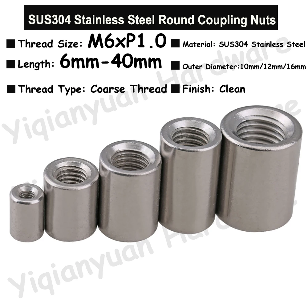 Stainless Steel Joint Sleeve Nuts | Stainless Steel Nut Connector ...