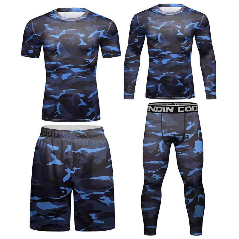 Boxing-Set-MMA-Compression-Men-Sport-T-shirts-Pant-Rashguard-Jitsu-Bjj ...