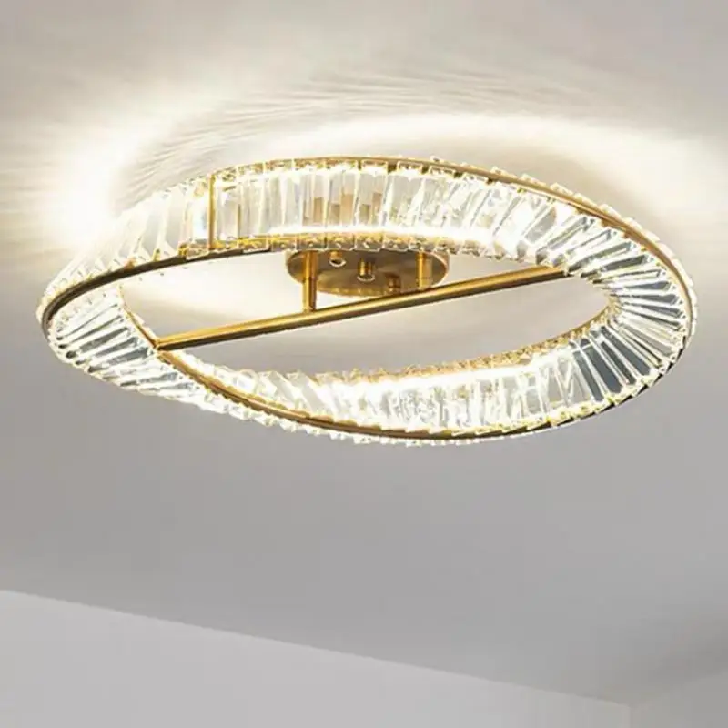 Modern-Strip-Led-Ceiling-Light-Luxurious-Luster-Crystal-Rings-Ceiling ...