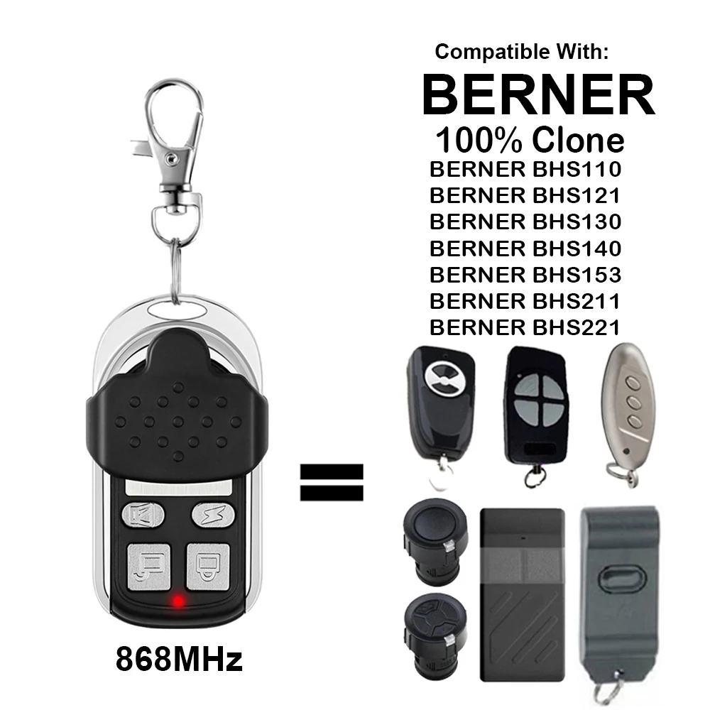 BERNER 868MHz Garage Door Remote Control Clone Berner BHS110 BHS121 ...