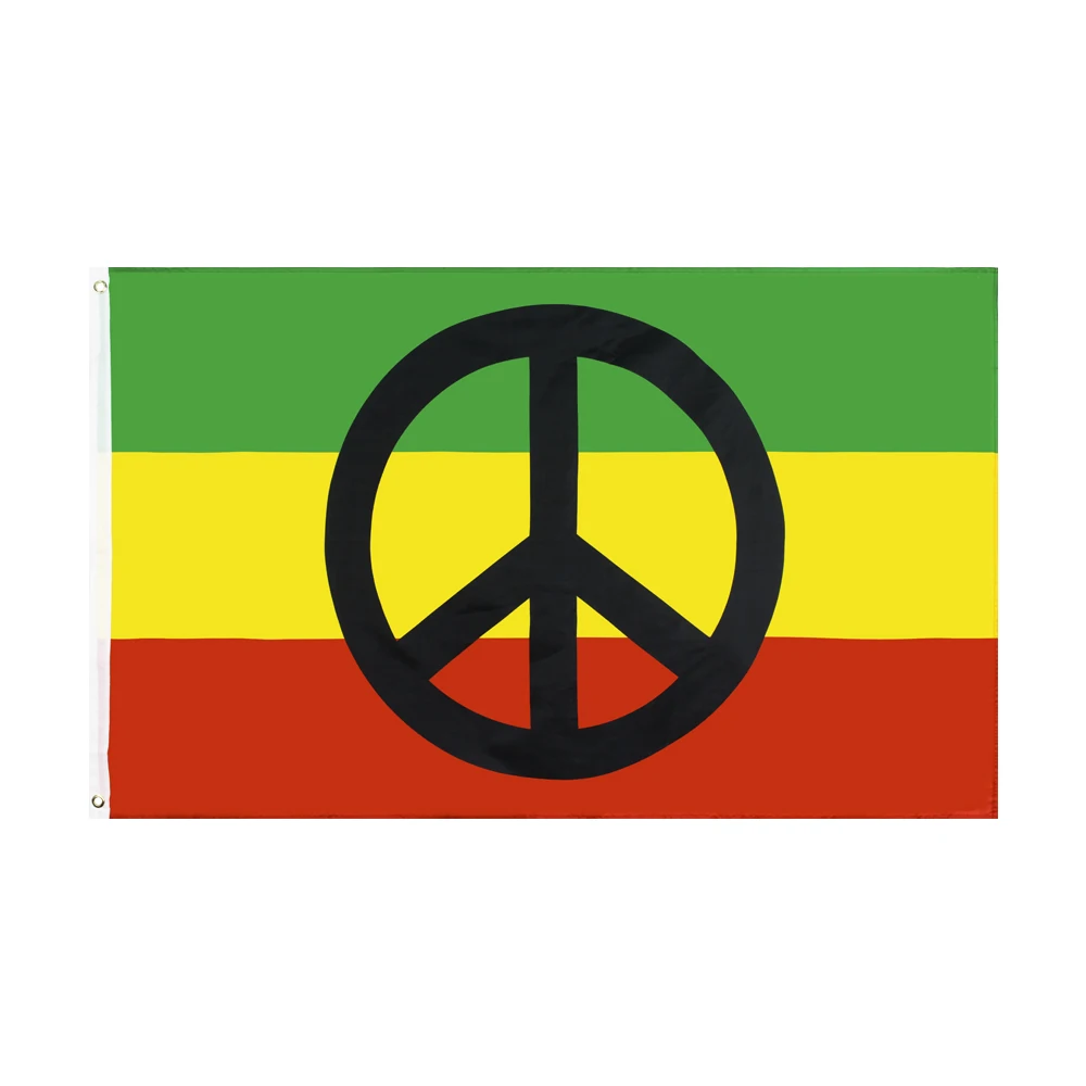 Rasta Colored Peace Sign Tattoos