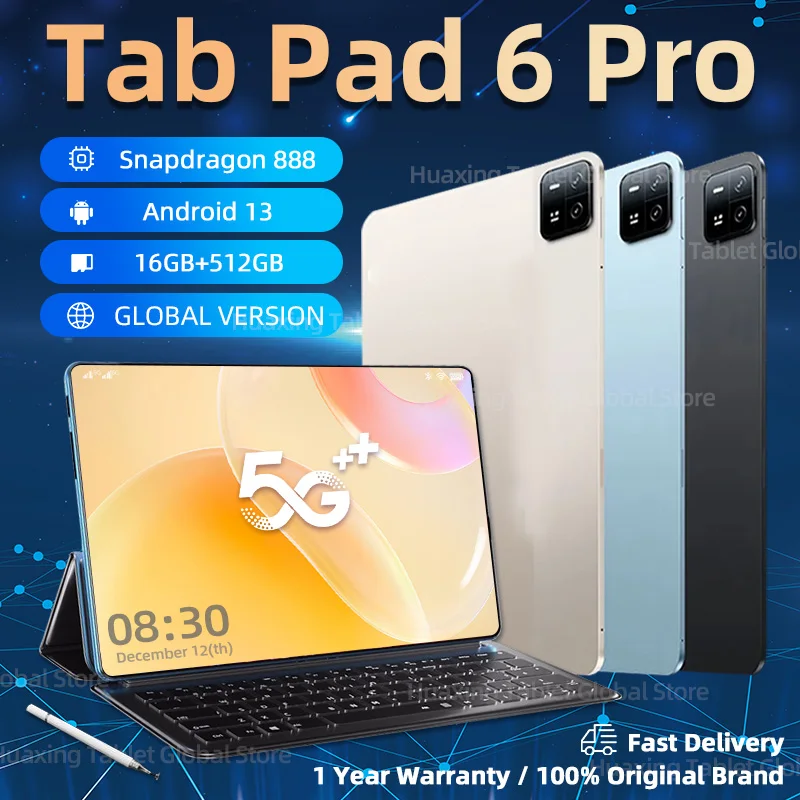 2024-Original-Global-Version-Tablet-Android-13-0-Pad-6-Pro-Snapdragon ...