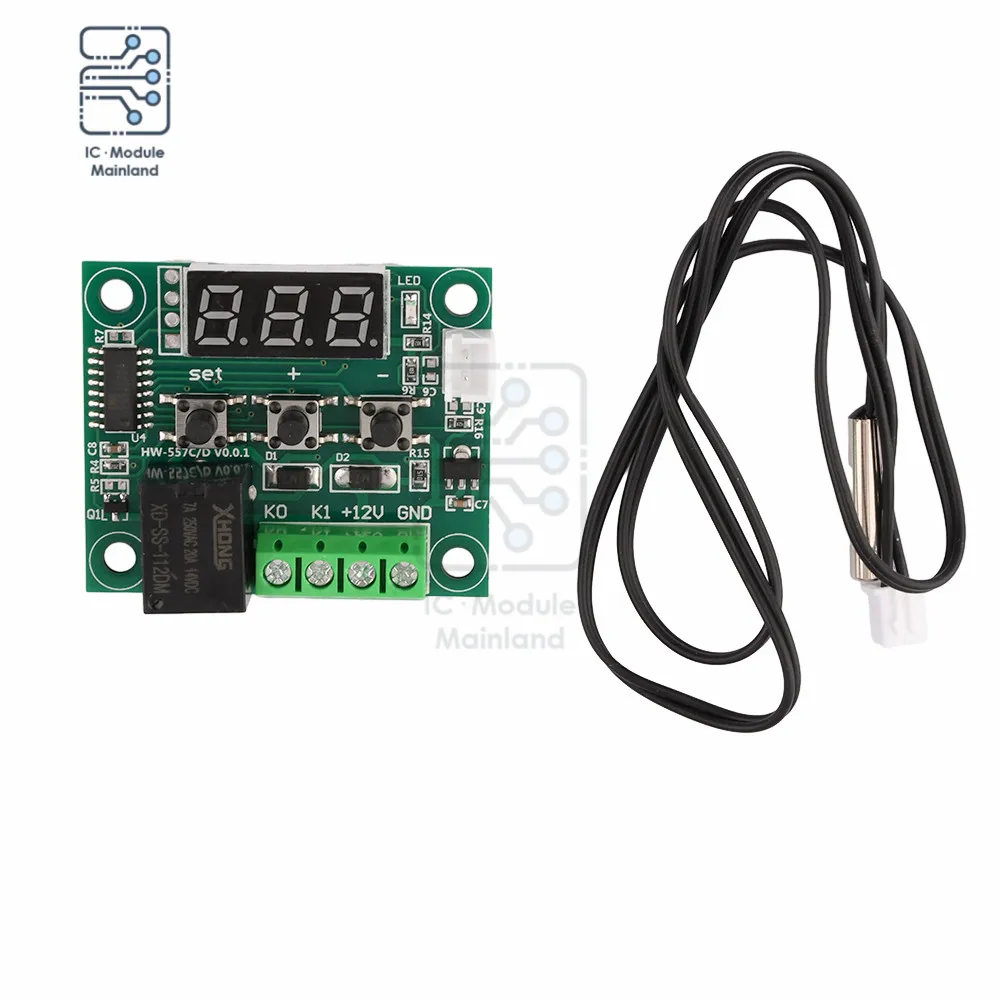 W1209-Digital-Thermostat-Module-NTC-Sensor-DC12V-High-Precision-Digital-Display-Temperature ...